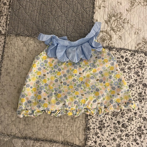 Good Lad | Shirts & Tops | Floral Ruffle Kids Top Blue And Yellow ...
